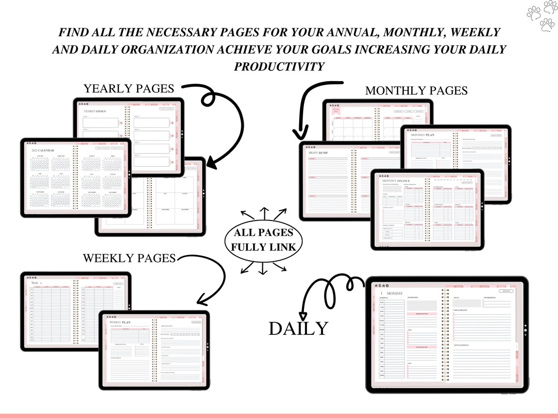 2022-2023 Digital Planner Goodnotes Ipad Planner Notability - Etsy