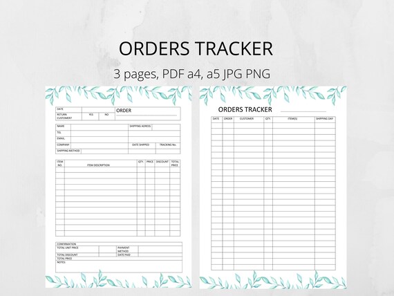 Order tracking template order tracking form order tracking | Etsy