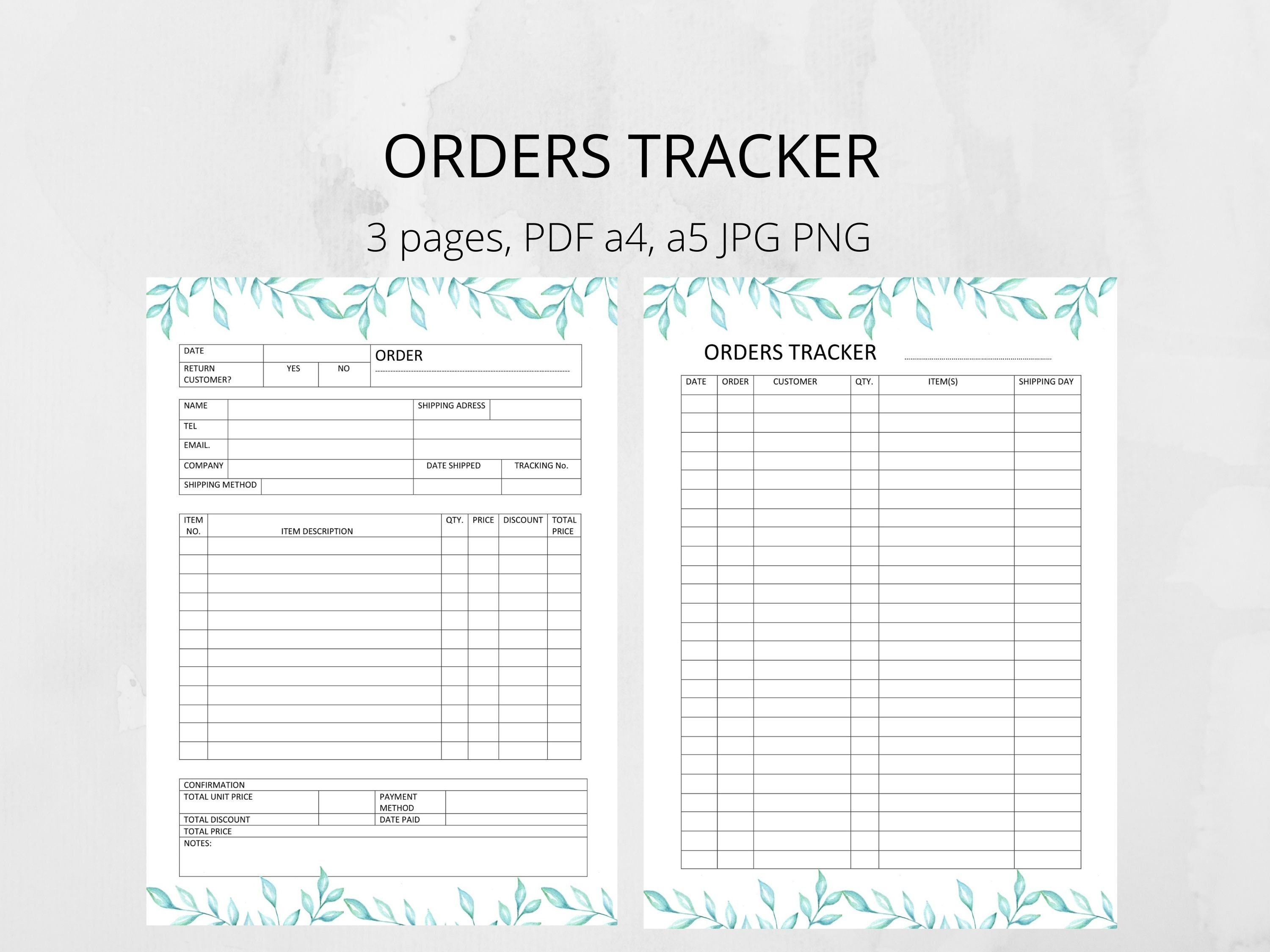 Order tracking template order tracking form order tracking | Etsy