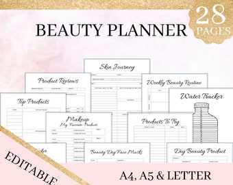 Beauty Planner, Skin Care Planner, Skin Care Journal, Beauty Routine ...