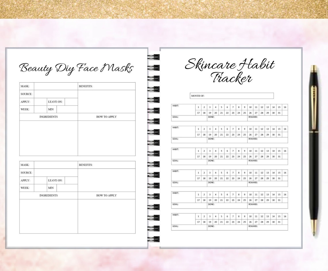 Beauty Planner Skin Care Planner Skin Care Journal Beauty | Etsy