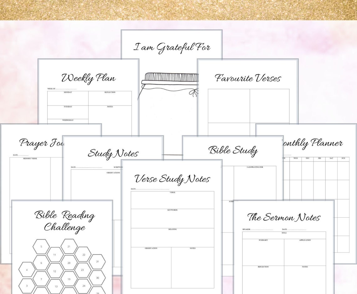 Bible Planner, Bible Study Planner, Prayer Journal Printable, Happy ...