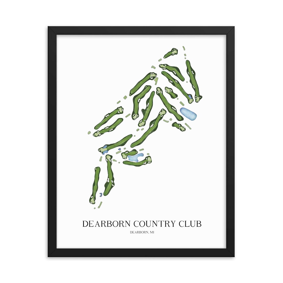 Dearborn Country Club | Golf Course Map, Personalized Golf Art, Golf ...
