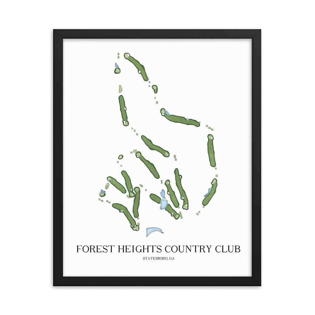 Forest Heights Country Club | Golf Course Map, Personalized Golf Art ...