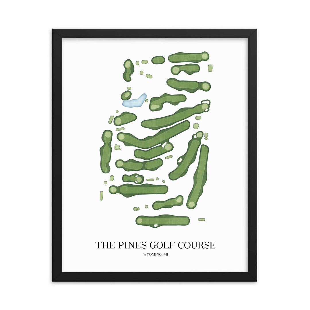 The Pines Golf Course | Golf Course Map, Personalized Golf Art, Golf ...
