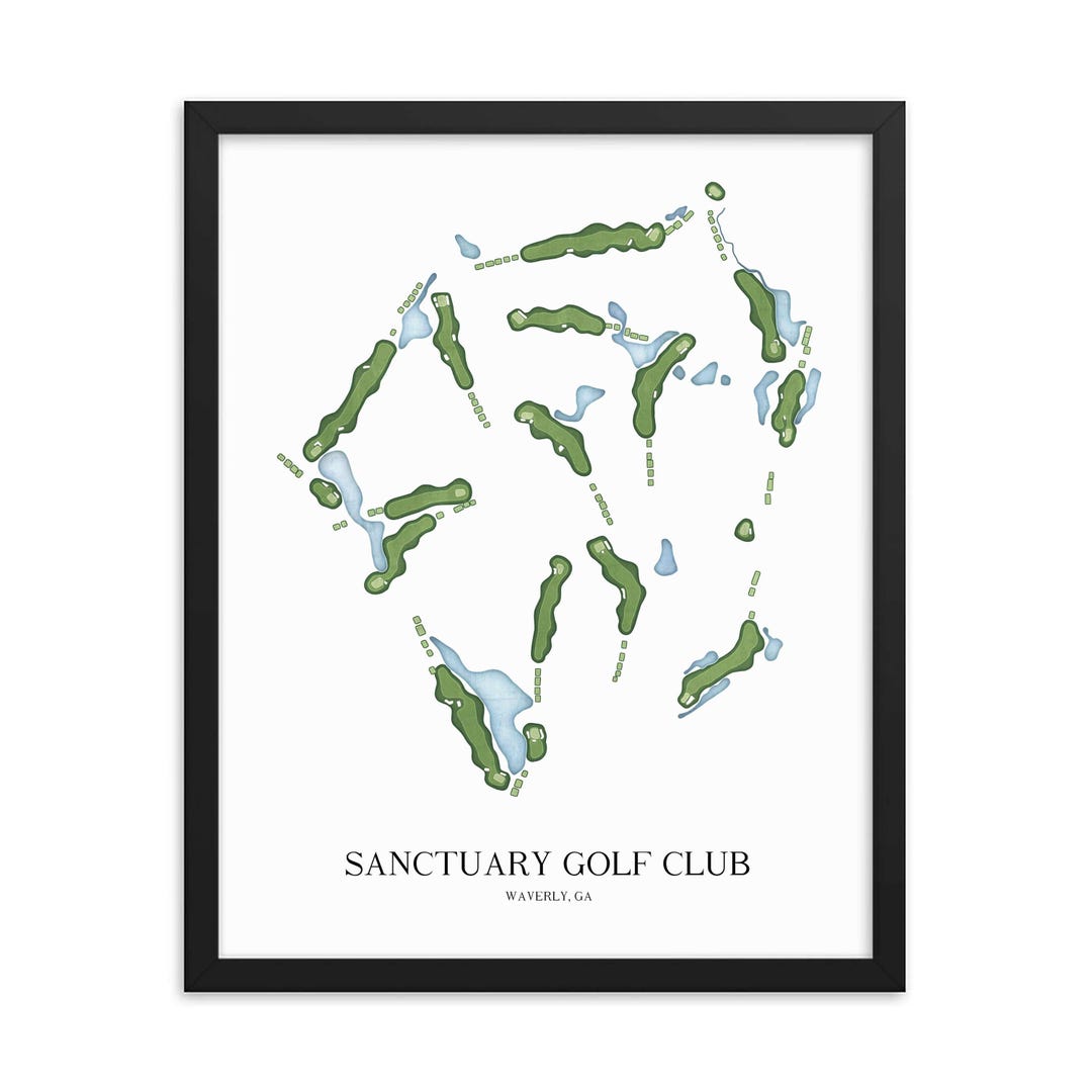 Sanctuary Golf Club | Golf Course Map, Personalized Golf Art, Golf Gift ...