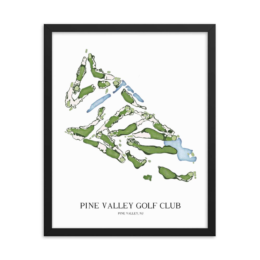 Pine Valley Golf Club | Golf Course Map, Personalized Golf Art, Golf ...