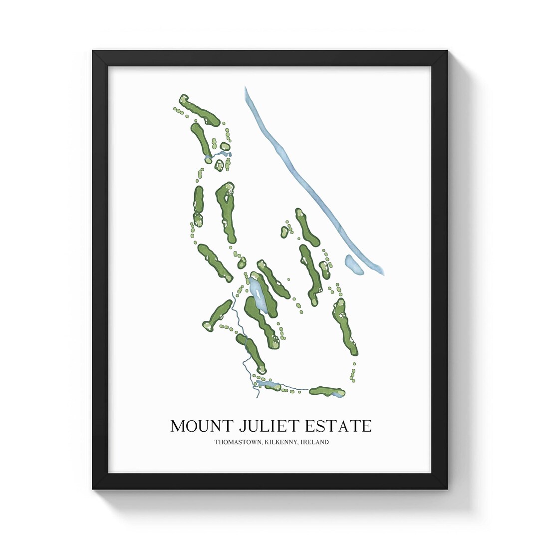 Mount Juliet Estate | Golf Course Map, Personalized Golf Art, Golf Gift ...