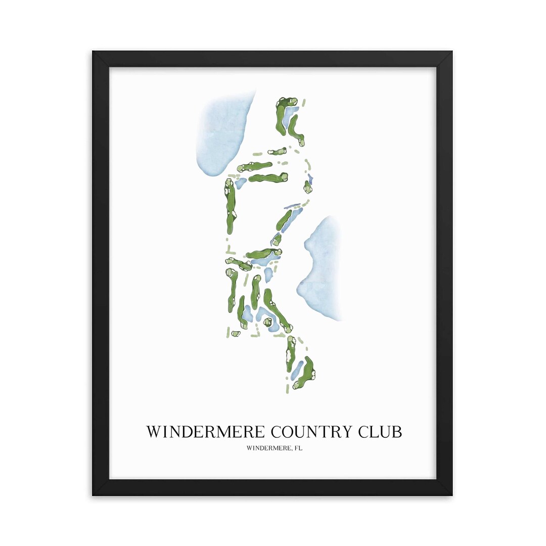 Windermere Country Club | Golf Course Map, Personalized Golf Art, Golf ...