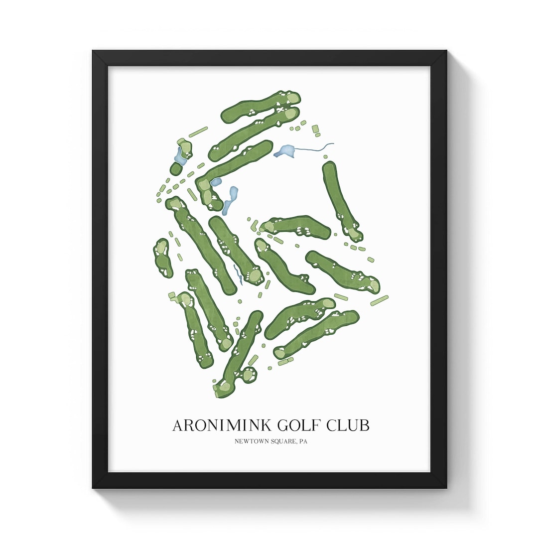 Aronimink Golf Club | Golf Course Map, Personalized Golf Art, Golf Gift ...