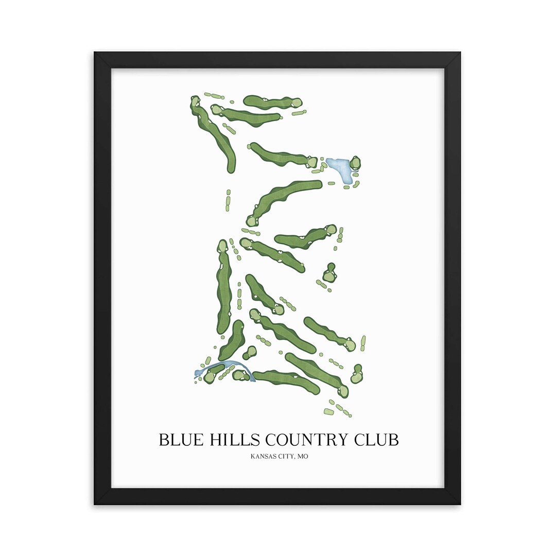 Blue Hills Country Club | Golf Course Map, Personalized Golf Art, Golf ...