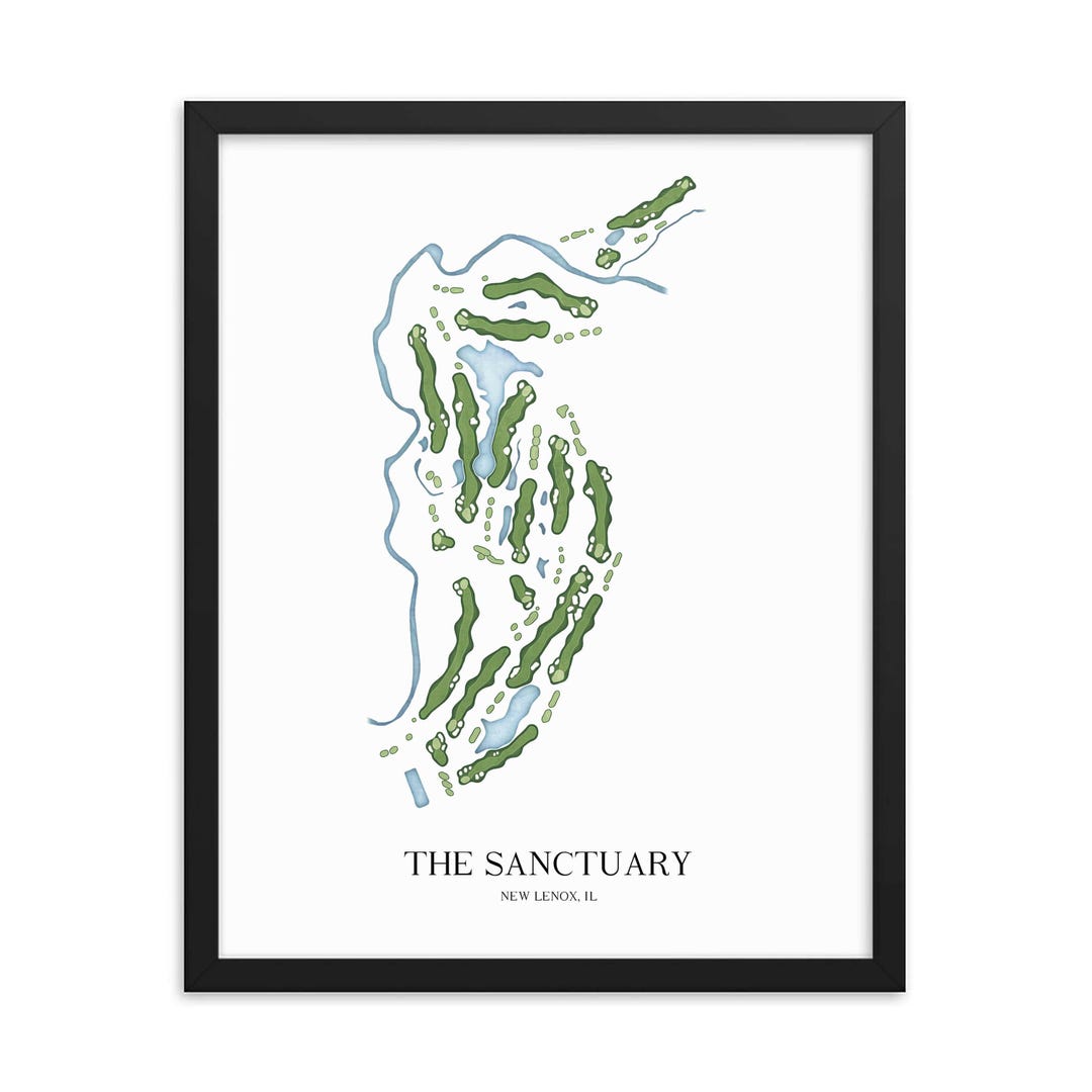 The Sanctuary | Golf Course Map, Personalized Golf Art, Golf Gift ...