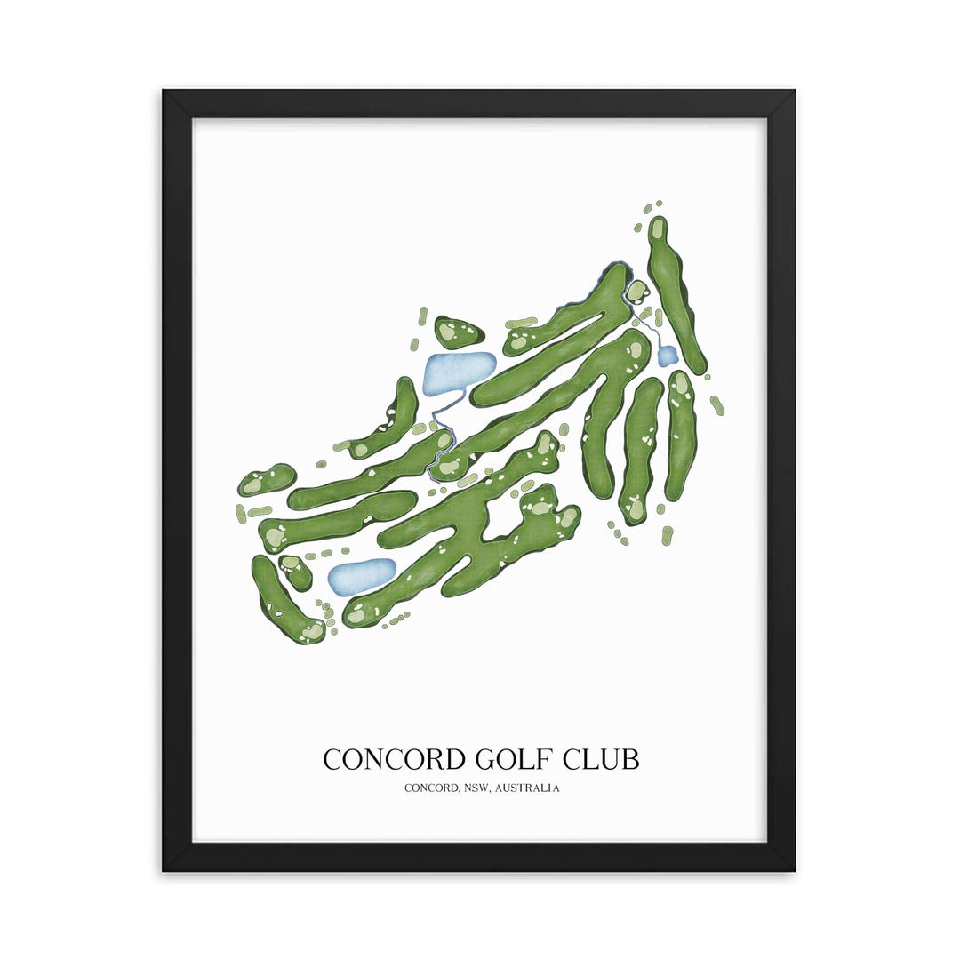 Concord Golf Club | Golf Course Map, Personalized Golf Art, Golf Gift ...