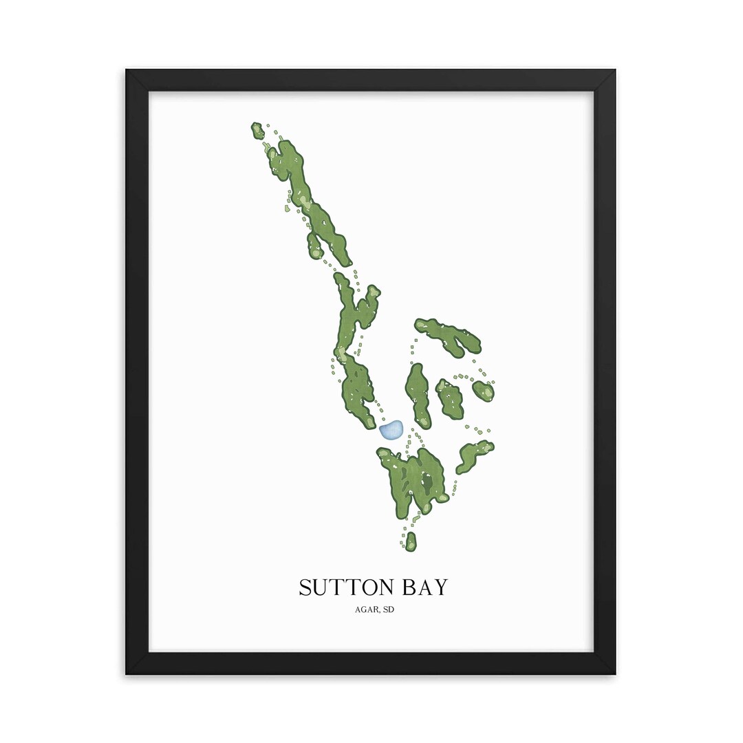 Sutton Bay | Golf Course Map, Personalized Golf Art, Golf Gift, Gifts ...