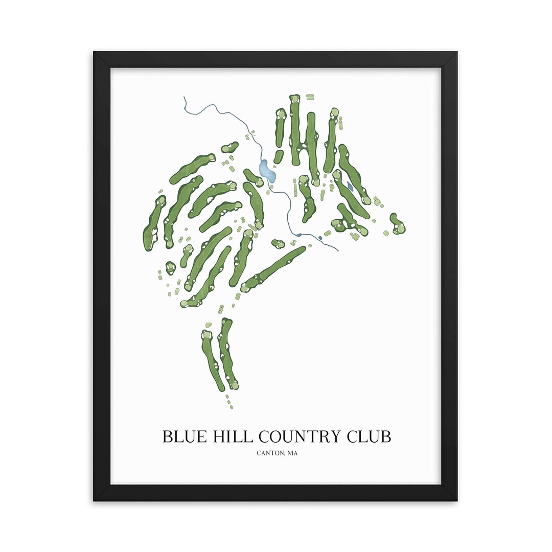 Blue Hill Country Club | Golf Course Map, Personalized Golf Art, Golf ...