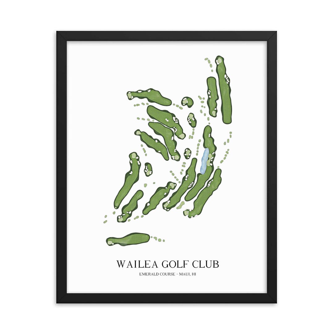 Wailea Golf Club - Emerald | Golf Course Map, Personalized Golf Art ...