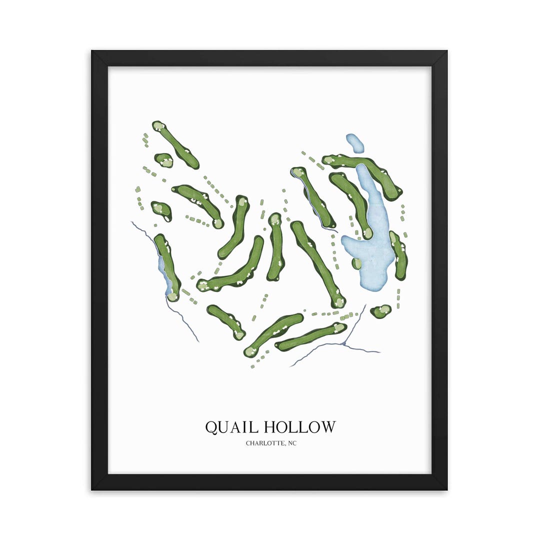 Quail Hollow | Golf Course Map, Personalized Golf Art, Golf Gift, Gifts ...