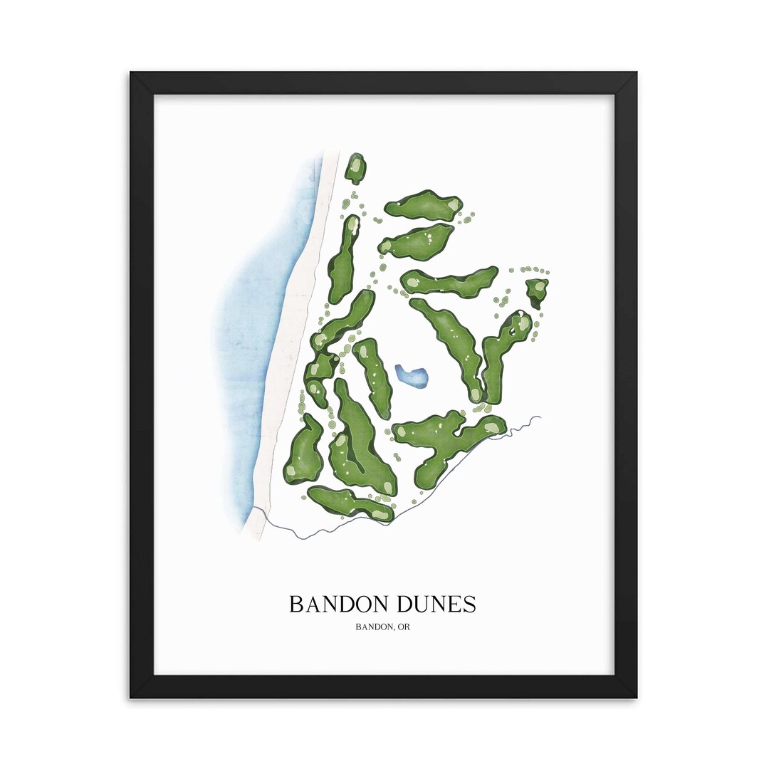 Bandon Dunes Oregon Golf Course Map, Personalized Golf Art, Gifts for ...
