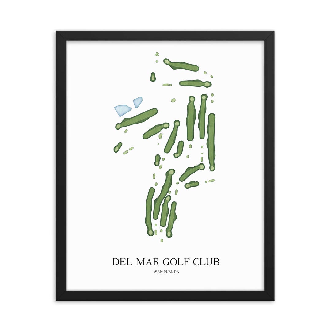 Del Mar Golf Club | Golf Course Map, Personalized Golf Art, Golf Gift ...
