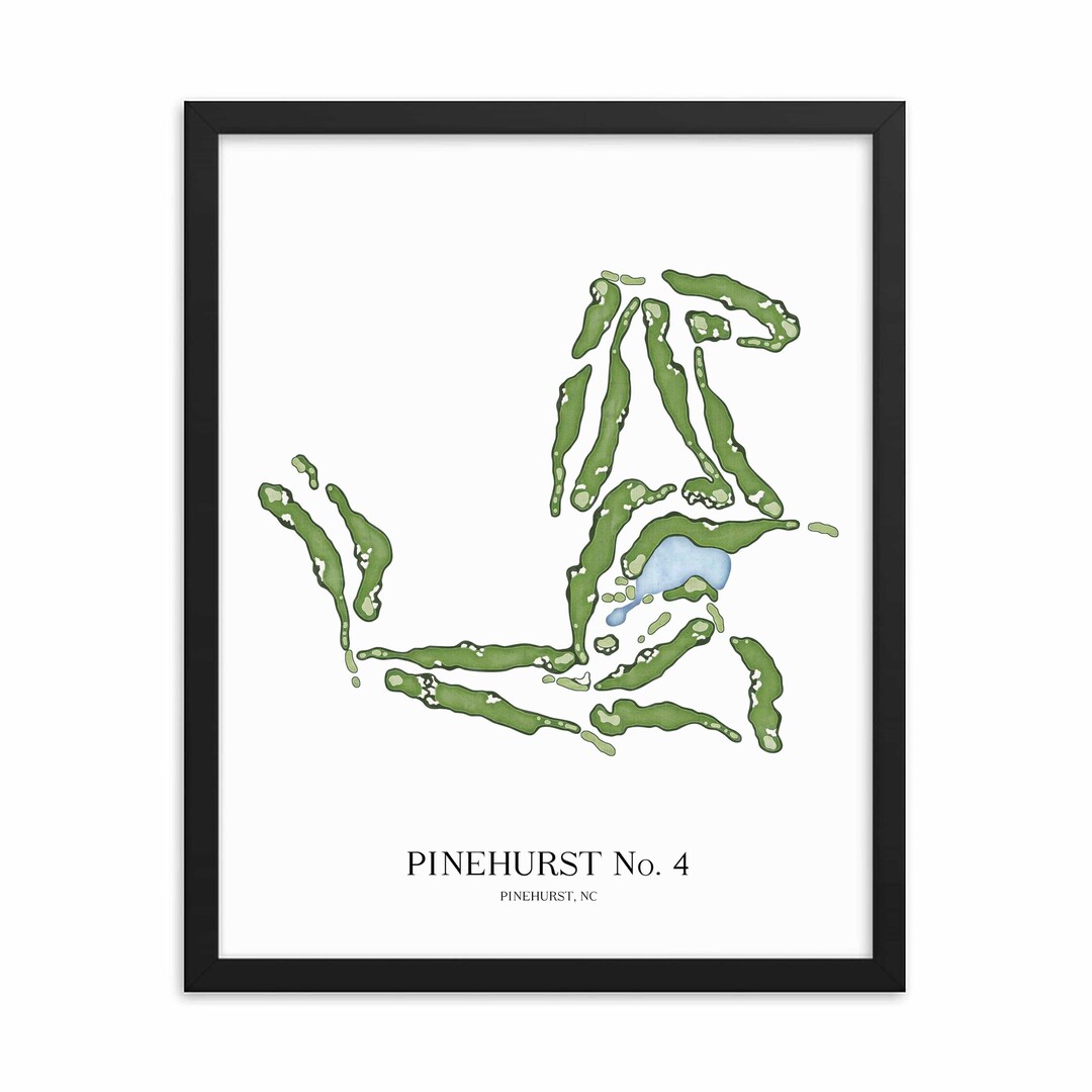 Pinehurst No. 4 | Golf Course Map, Personalized Golf Art, Golf Gift ...