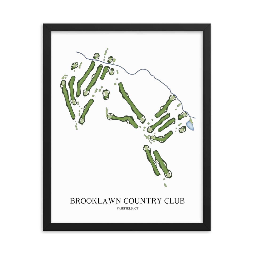 Brooklawn Country Club | Golf Course Map, Personalized Golf Art, Golf ...