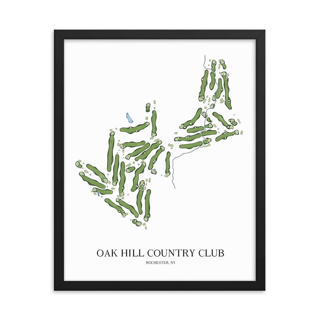 Oak Hill Country Club | Golf Course Map, Personalized Golf Art, Golf ...