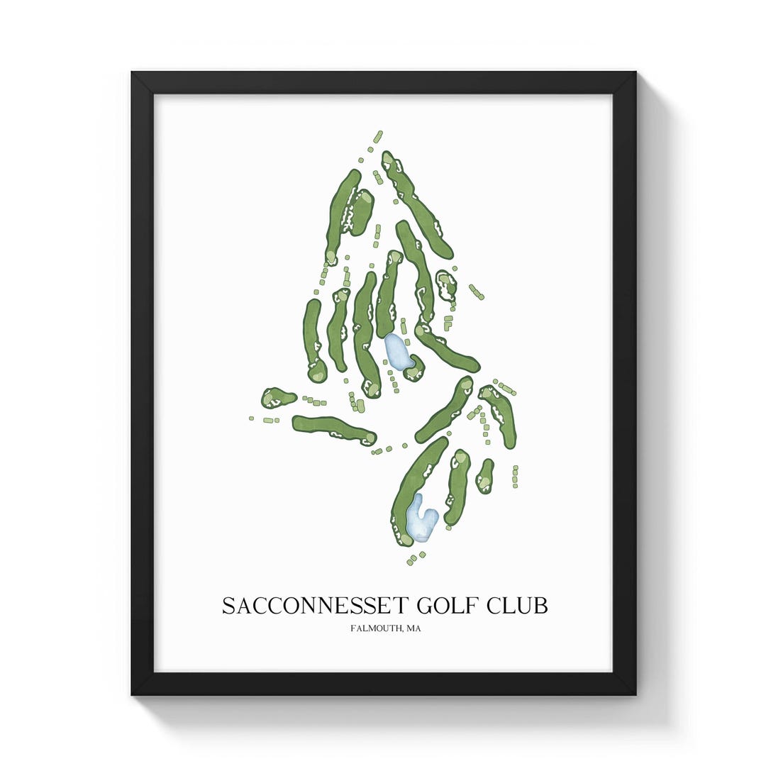 Sacconnesset Golf Club | Golf Course Map, Personalized Golf Art, Golf ...