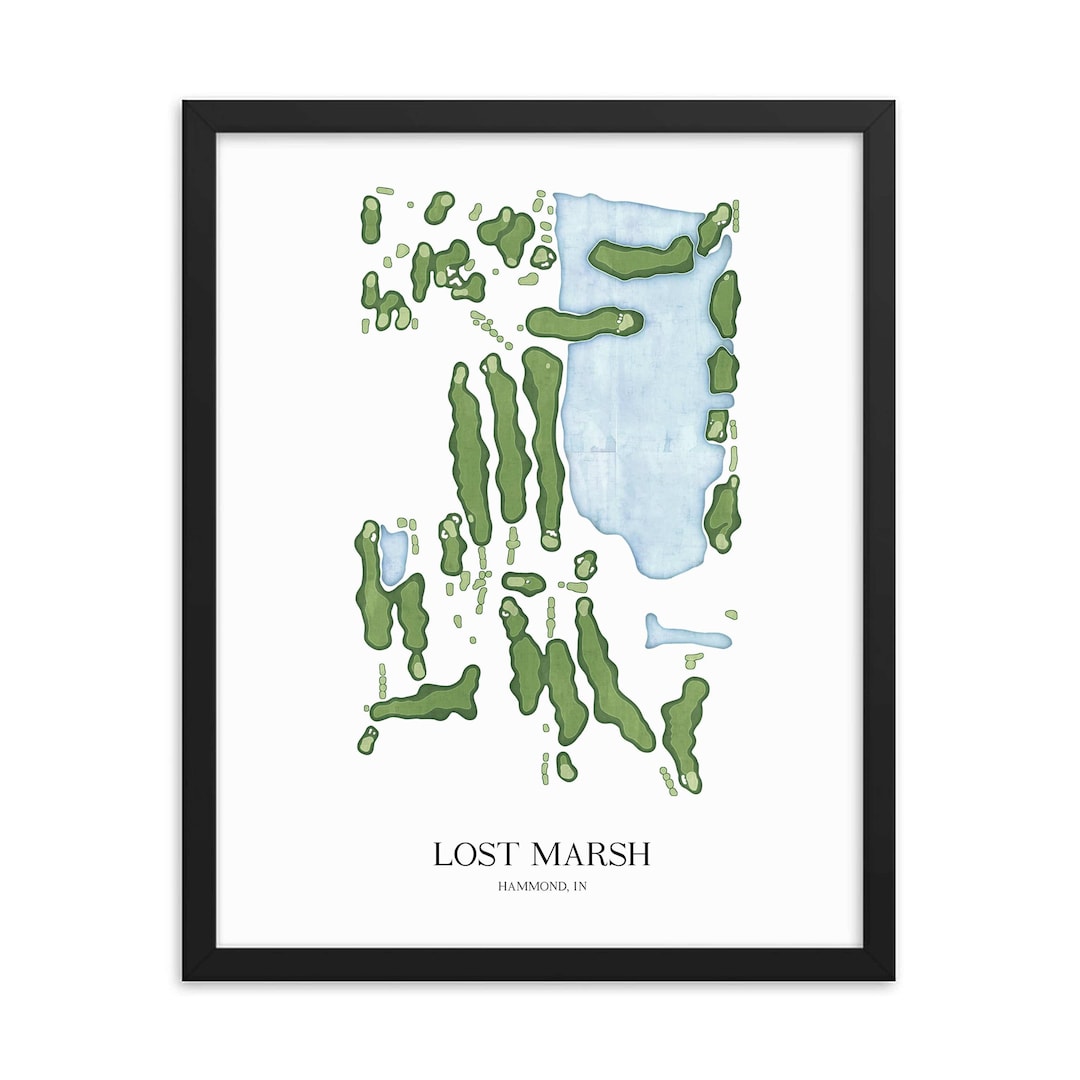 Lost Marsh | Golf Course Map, Personalized Golf Art, Golf Gift, Gifts ...