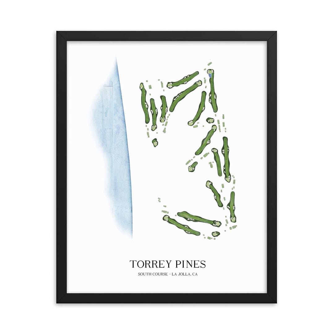 Torrey Pines - South | Golf Course Map, Personalized Golf Art, Golf ...