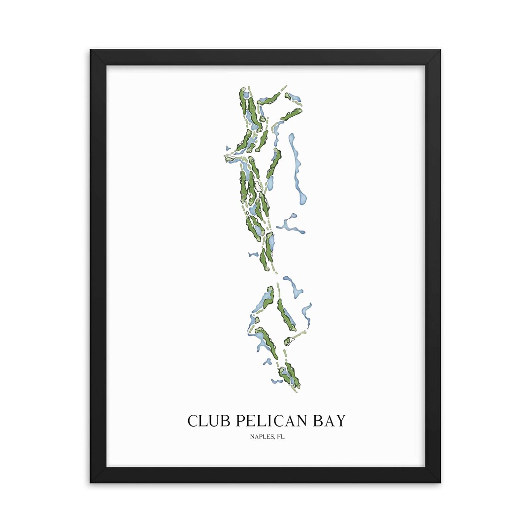 Club Pelican Bay | Golf Course Map, Personalized Golf Art, Golf Gift ...