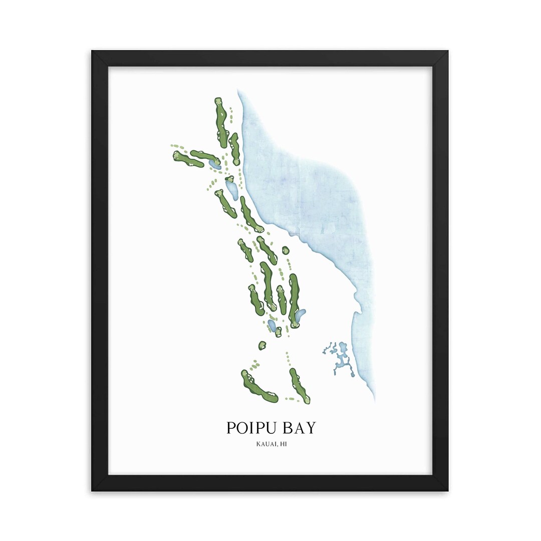 Poipu Bay | Golf Course Map, Personalized Golf Art, Golf Gift, Gifts ...