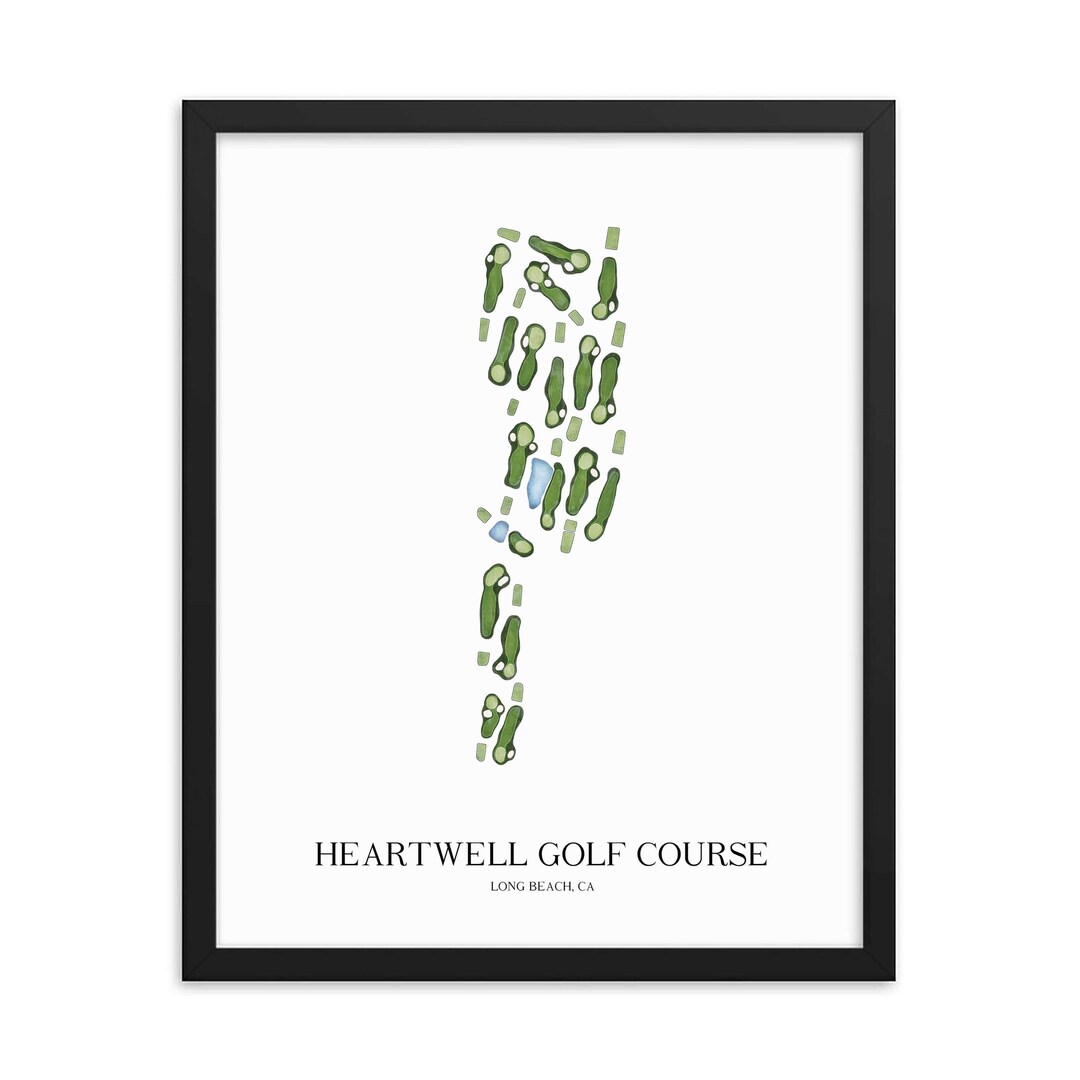 Heartwell Golf Course | Golf Course Map, Personalized Golf Art, Golf ...
