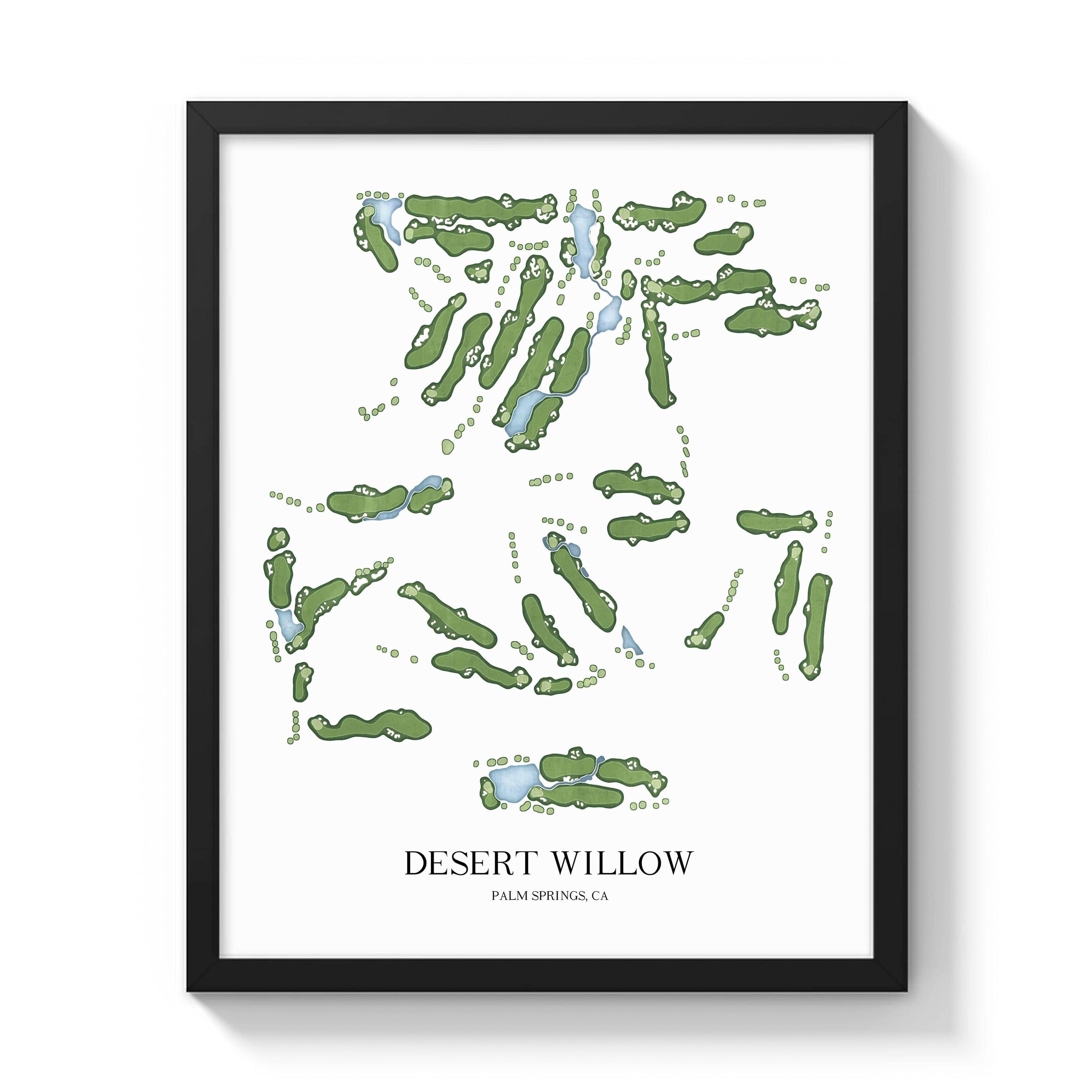 Desert Willow | Golf Course Map, Personalized Golf Art, Golf Gift ...