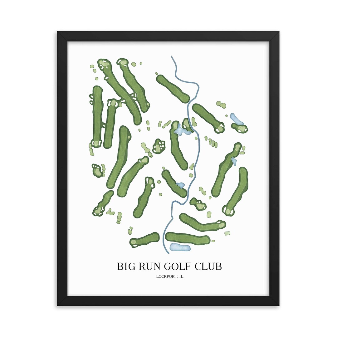 Big Run Golf Club | Golf Course Map, Personalized Golf Art, Golf Gift ...