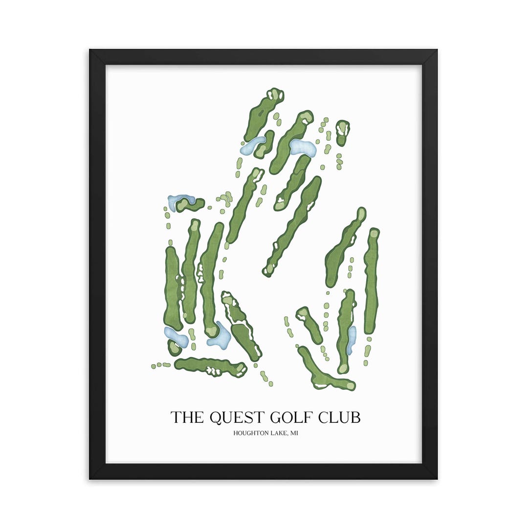 The Quest Golf Club | Golf Course Map, Personalized Golf Art, Golf Gift ...