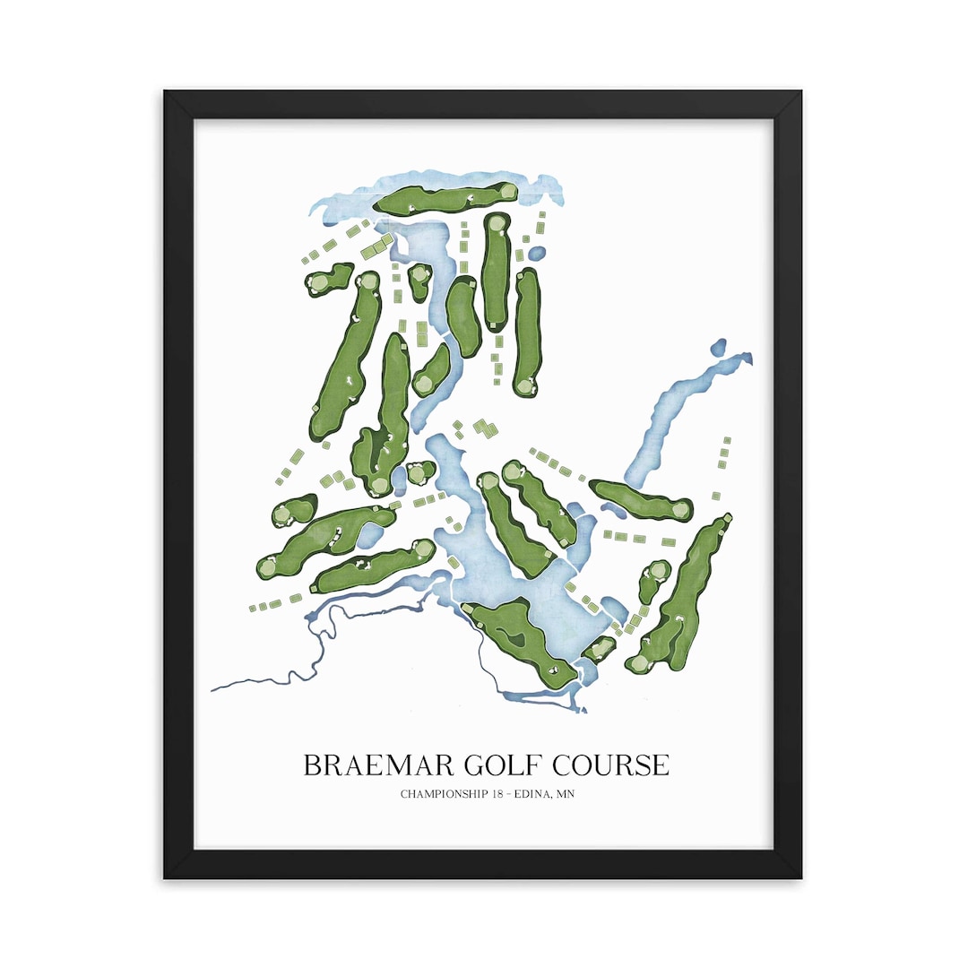 Braemar Golf Course | Golf Course Map, Personalized Golf Art, Golf Gift ...