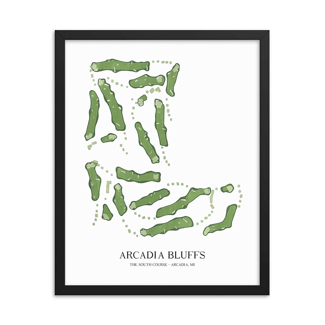 Arcadia Bluffs South | Golf Course Map, Personalized Golf Art, Golf ...