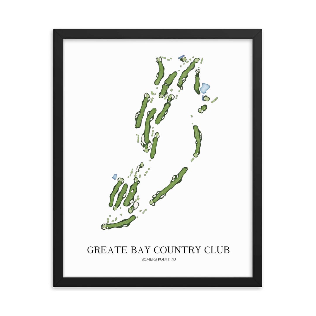 Greate Bay Country Club | Golf Course Map, Personalized Golf Art, Golf ...