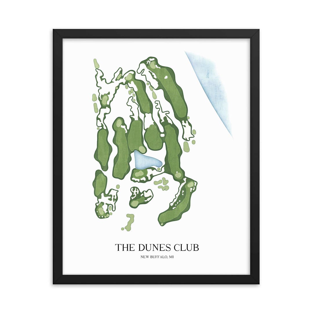 The Dunes Club | Golf Course Map, Personalized Golf Art, Golf Gift ...