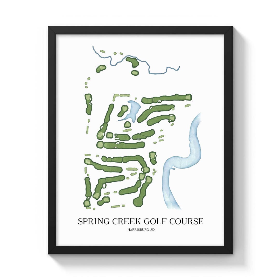 Spring Creek Golf Course | Golf Course Map, Personalized Golf Art, Golf ...