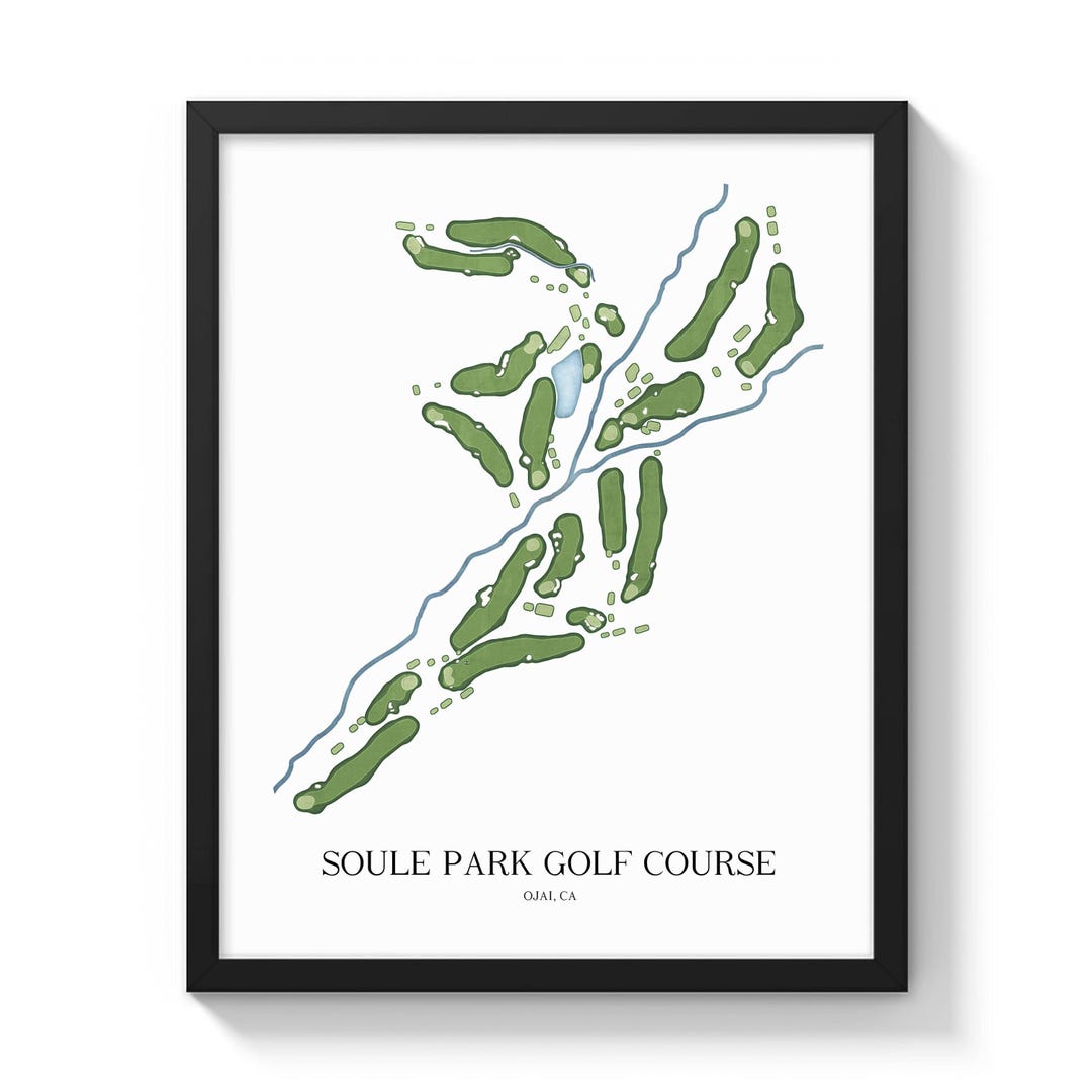 Soule Park Golf Course | Golf Course Map, Personalized Golf Art, Golf Gift, Gifts for Men, Wall ...