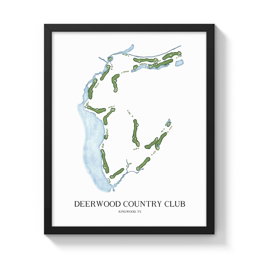 Deerwood Country Club | Golf Course Map, Personalized Golf Art, Golf ...
