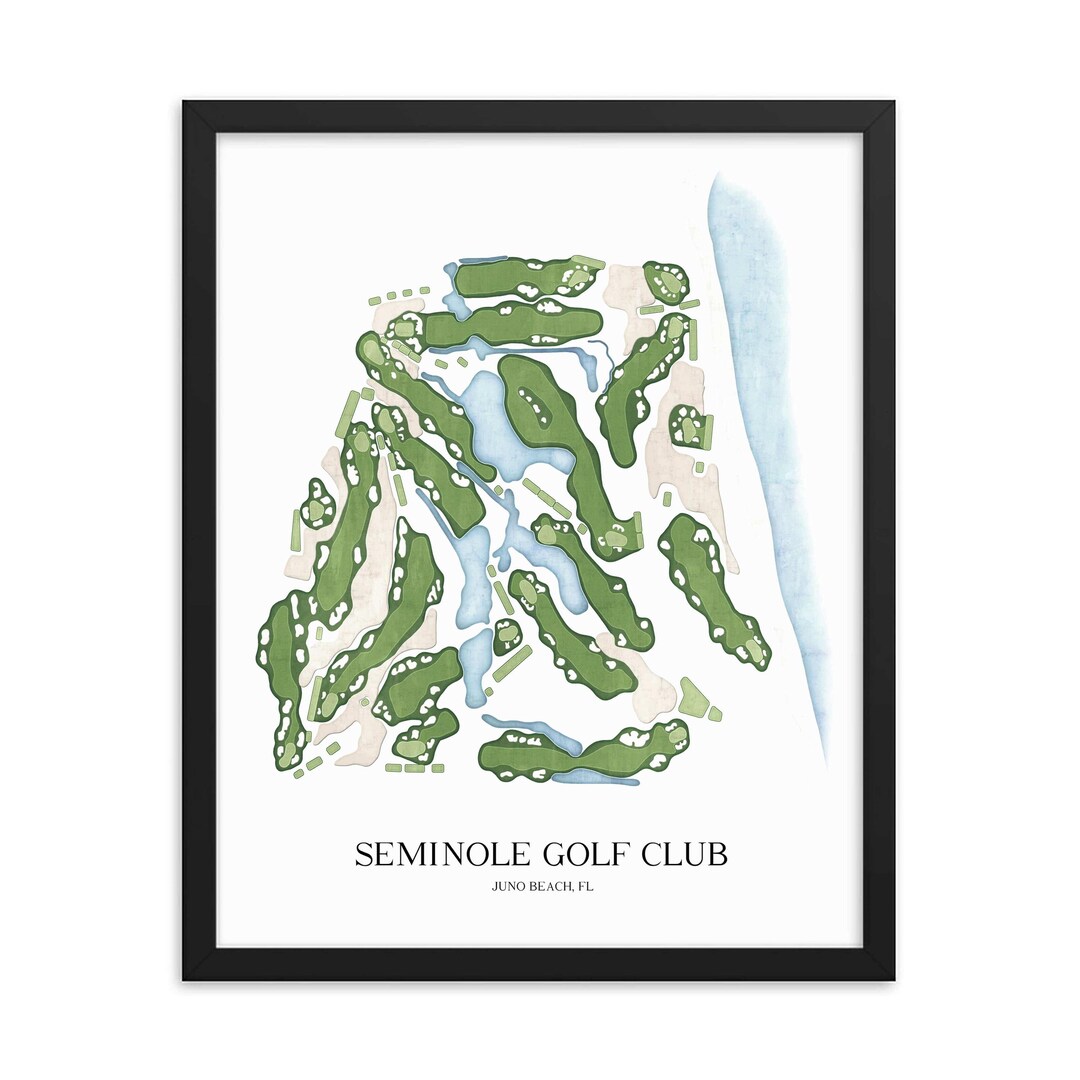 Seminole Golf Club | Golf Course Map, Personalized Golf Art, Golf Gift ...