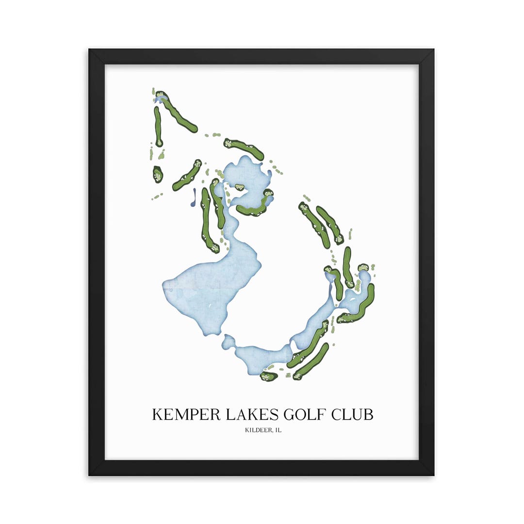 Kemper Lakes Golf Club | Golf Course Map, Personalized Golf Art, Golf ...