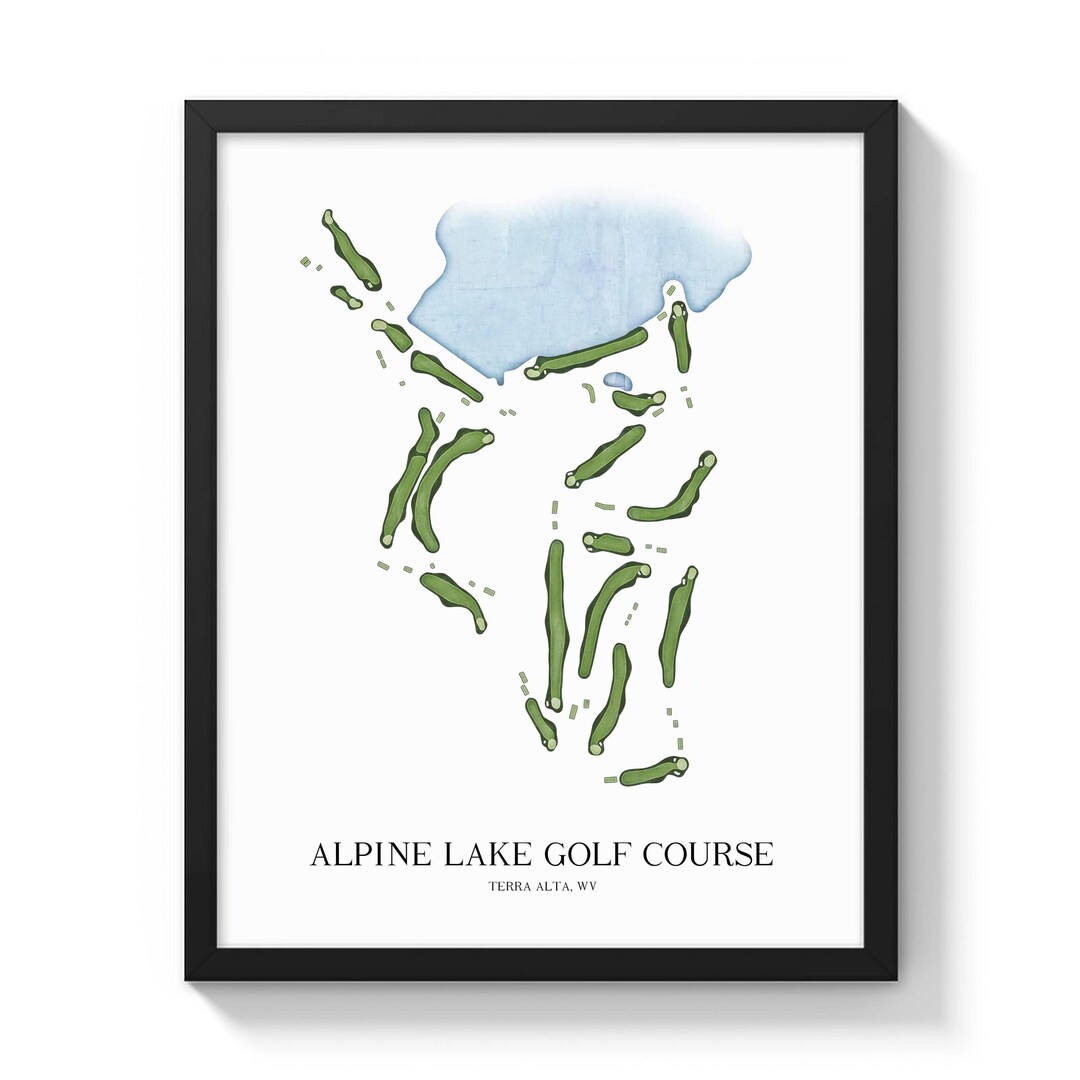 Alpine Lake Golf Course | Golf Course Map, Personalized Golf Art, Golf ...