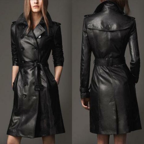 Womens New Genuine Leather Pure Soft Lambskin Long Overcoat - Etsy