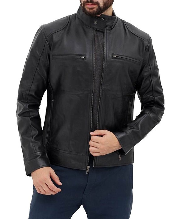 Premium Lambskin Leather Jacket for Men | Etsy