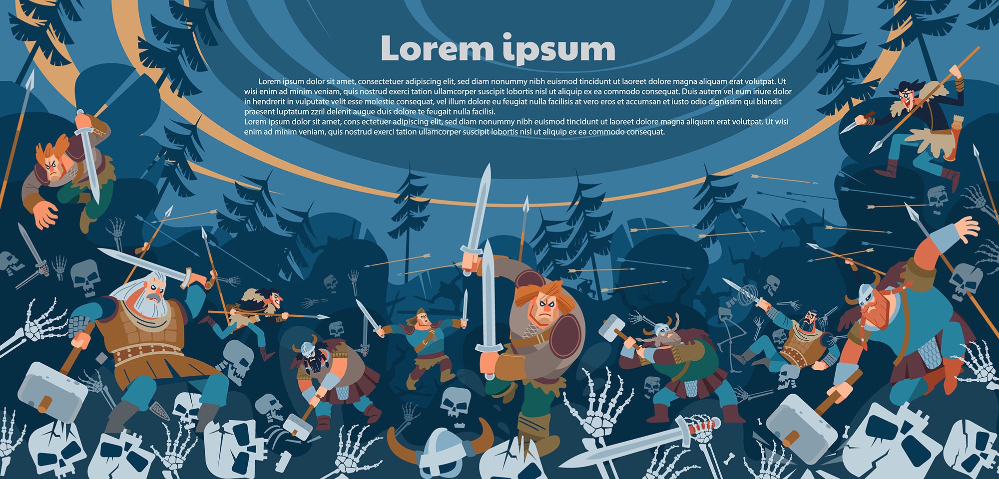 The Vikings. Viking Flat Characters. Design Element for Poster ...