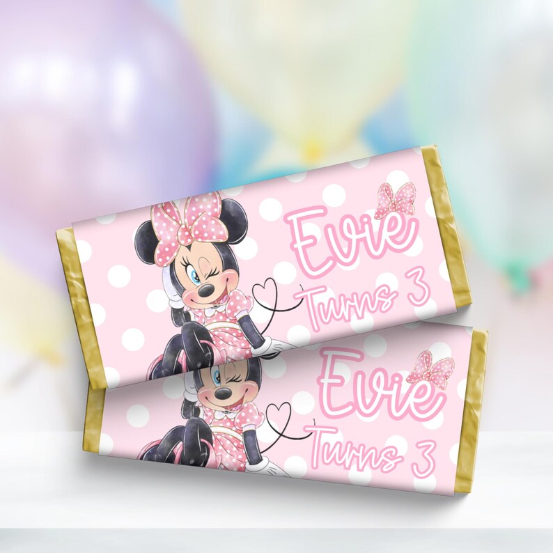 Personalised Minnie Digital Download Mini Chocolate Wrappers - Etsy