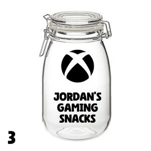 Personalised Gaming Jar Sticker - Custom Name or Logo - Gamer's Pantry ...